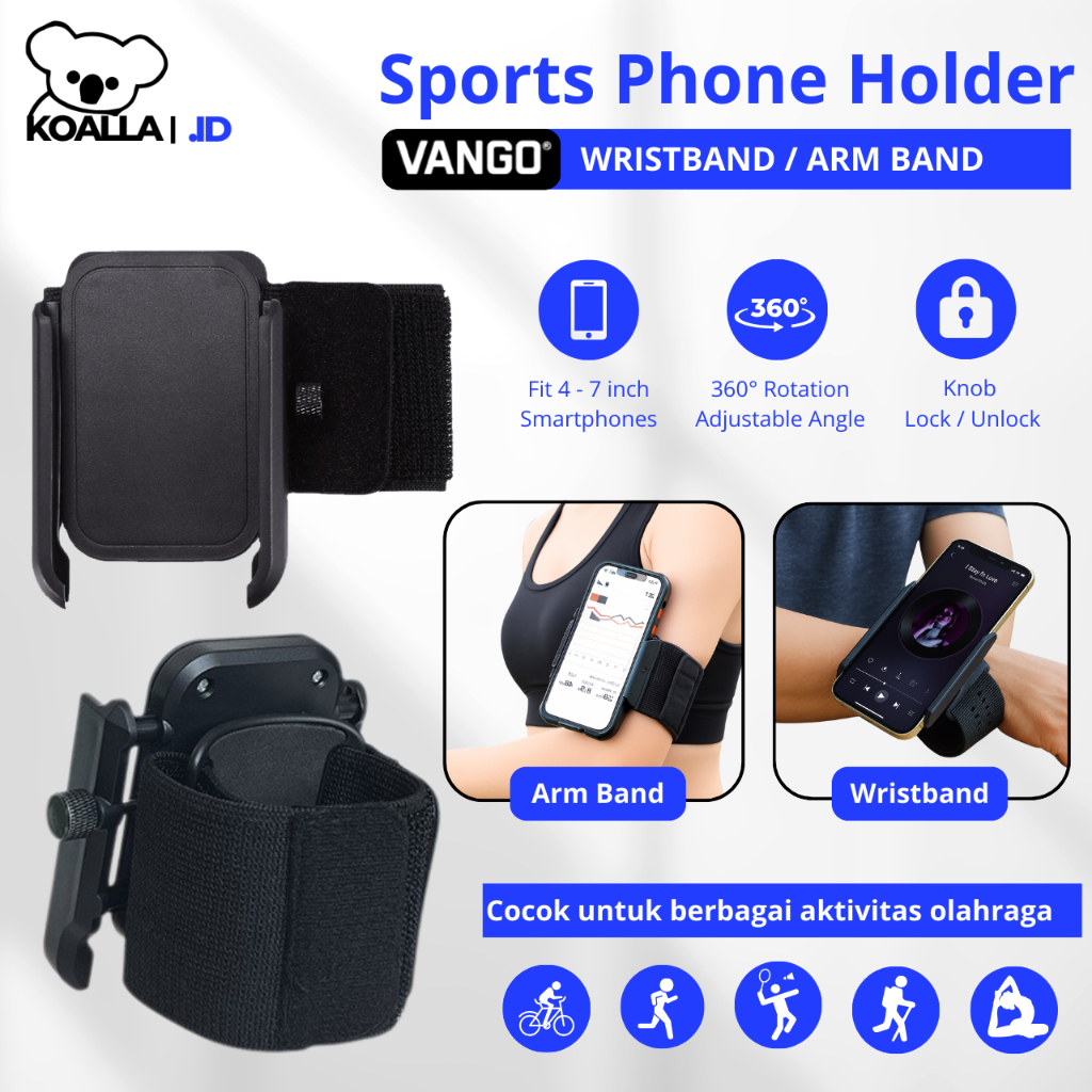 Jual VANGO VA06 Armband Holder HP Olahraga – Wristband Tangan Lengan ...