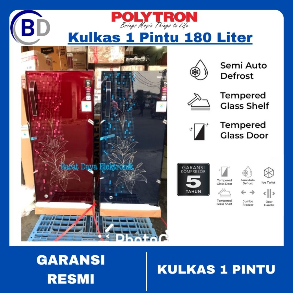 Jual POLYTRON KULKAS 1 PINTU BELLEZA PRA 18 JB / JS Twist Ice Kapasitas ...