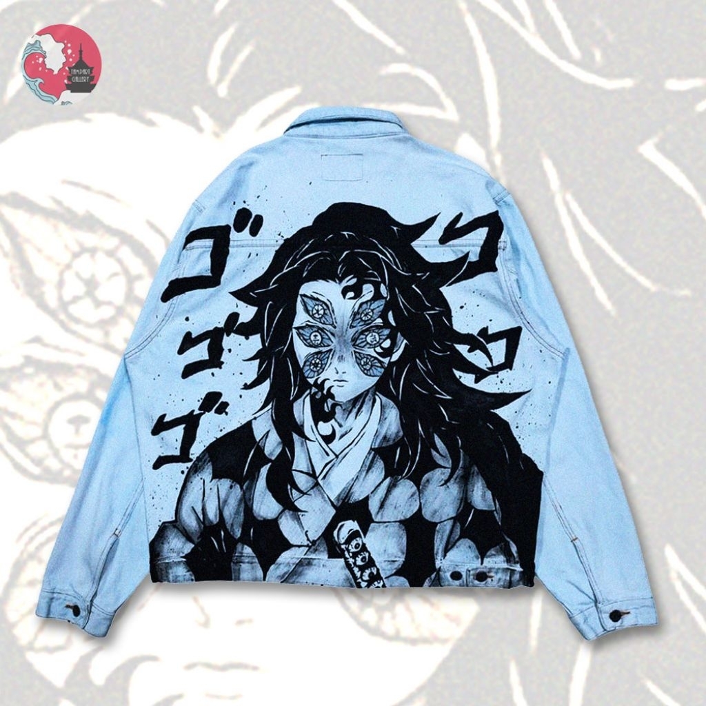 Jual jaket lukis denim kokushibo demon slayer murah | Shopee Indonesia