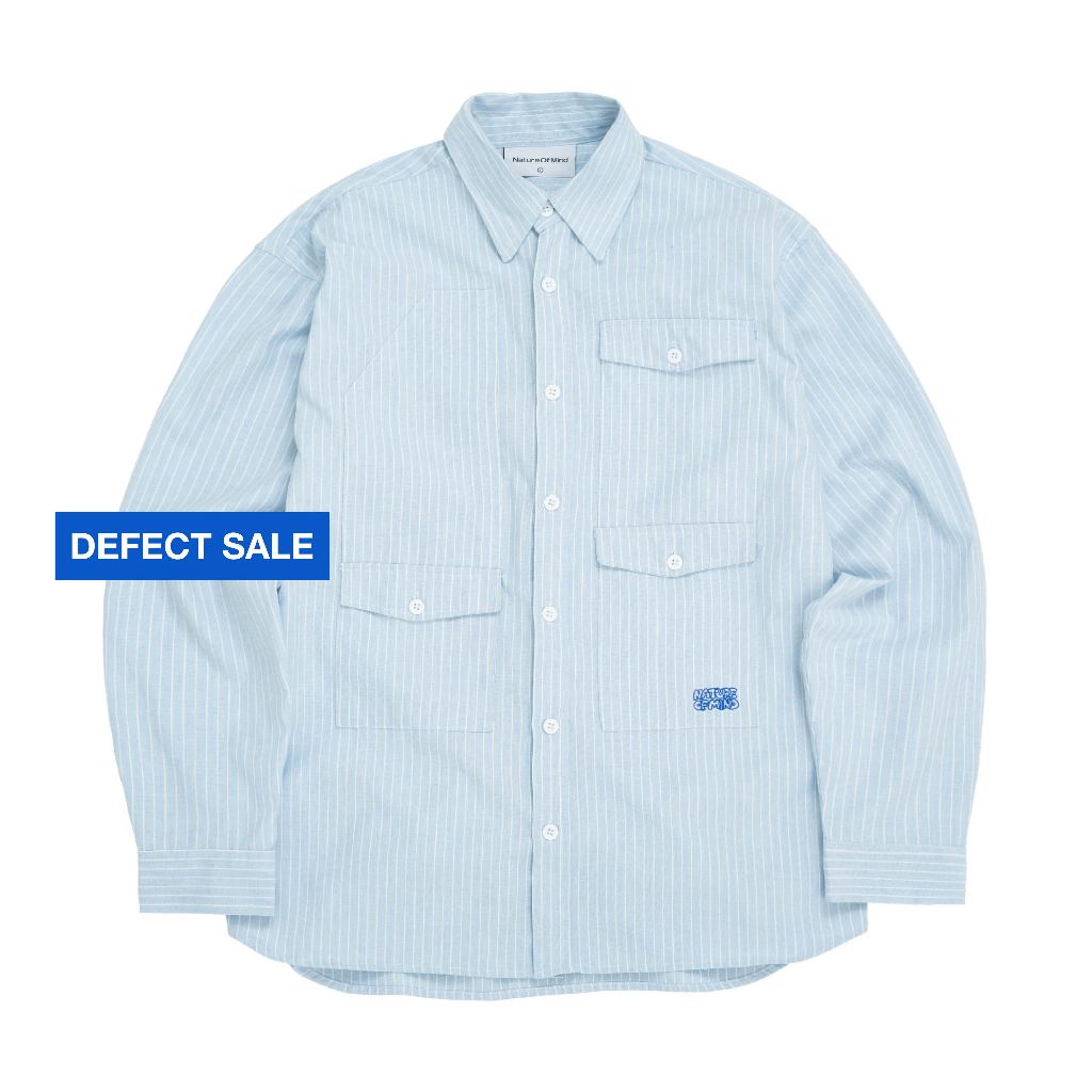 Jual Nature Of Mind - Pocket Striped Shirt (DEFECT) | Shopee Indonesia