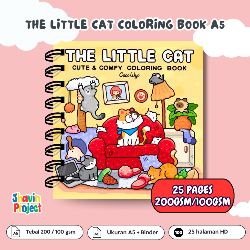 Jual Coloring book The Little Cat 25 pages bold and easy 200gsm ukuran ...