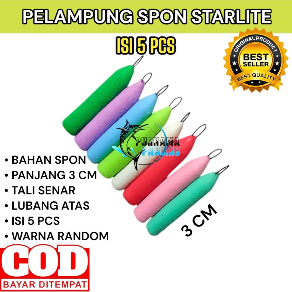 Jual Pelampung Pancing Spon Starlite Isi 5 Pcs Ukuran 3 Cm Bahan Busa ...