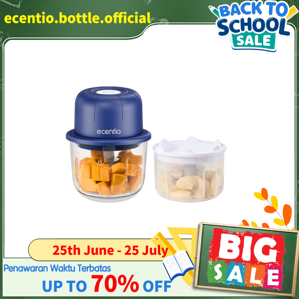 Jual ecentio Kaca Mini Chopper 2in1 Blender Portable 6 pisau+3 pisau ...