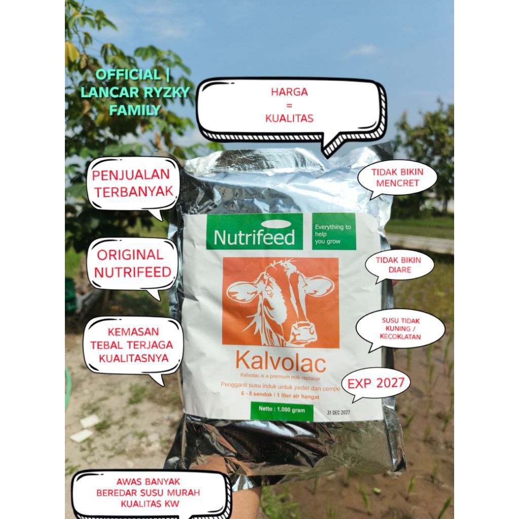 Jual SUSU KALVOLAC NUTRIFEED 1Kg - SUSU TERNAK REPLACER susu pengganti induk pendet & cempe ...