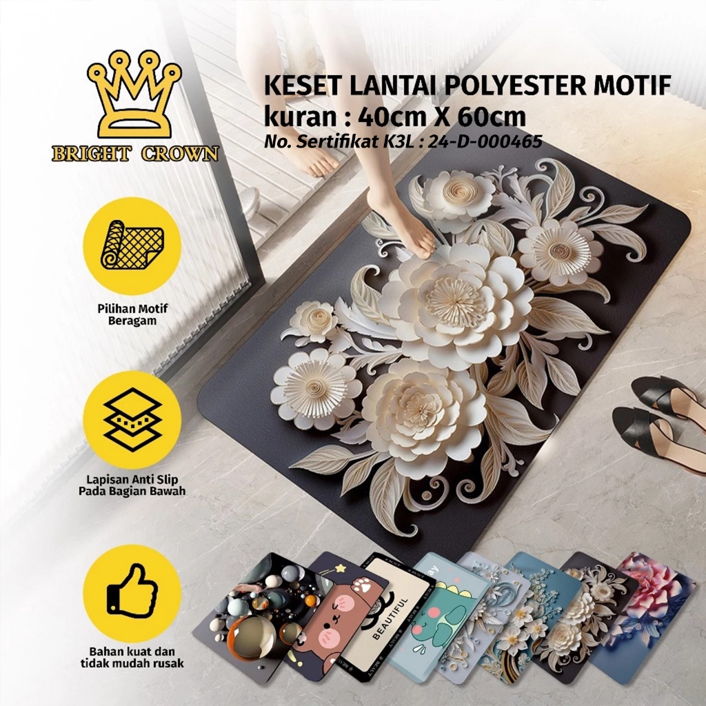 Jual Bright Crown X HappyFamily Keset Dapur Lantai 40x60CM Bahan ...
