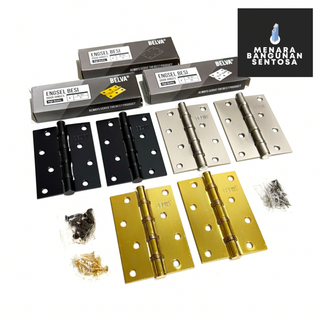 Jual Engsel Besi Belva 4 Inch Putih / Hitam / Kuning - Engsel Pintu ...