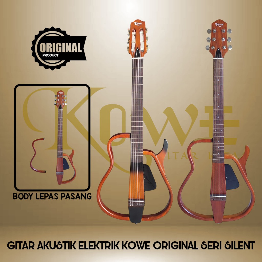 Jual Gitar Silent Original Kowe Akustik Elektrik Seri SL - 200 | Shopee ...
