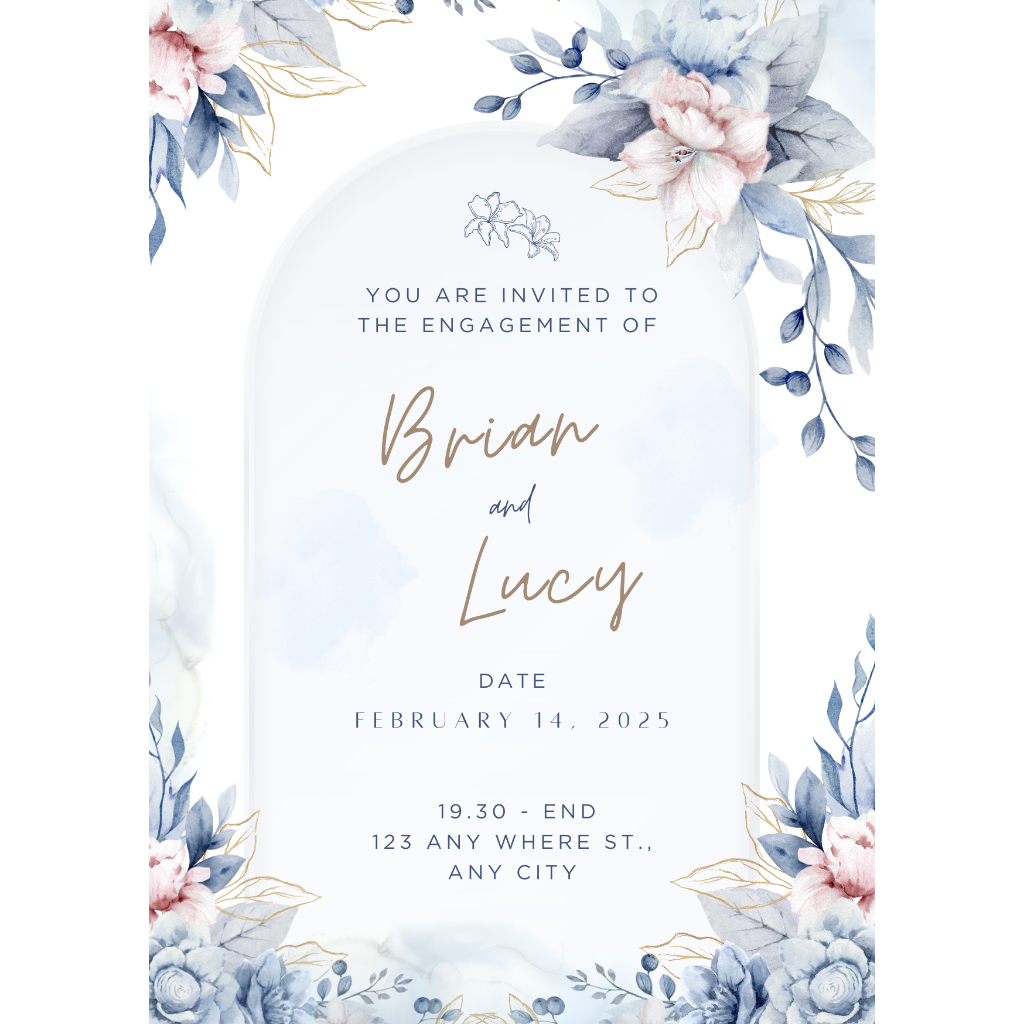 Jual Undangan Digital Tunangan JPG/PNG | Elegan Kekinian Mewah Estetik ...