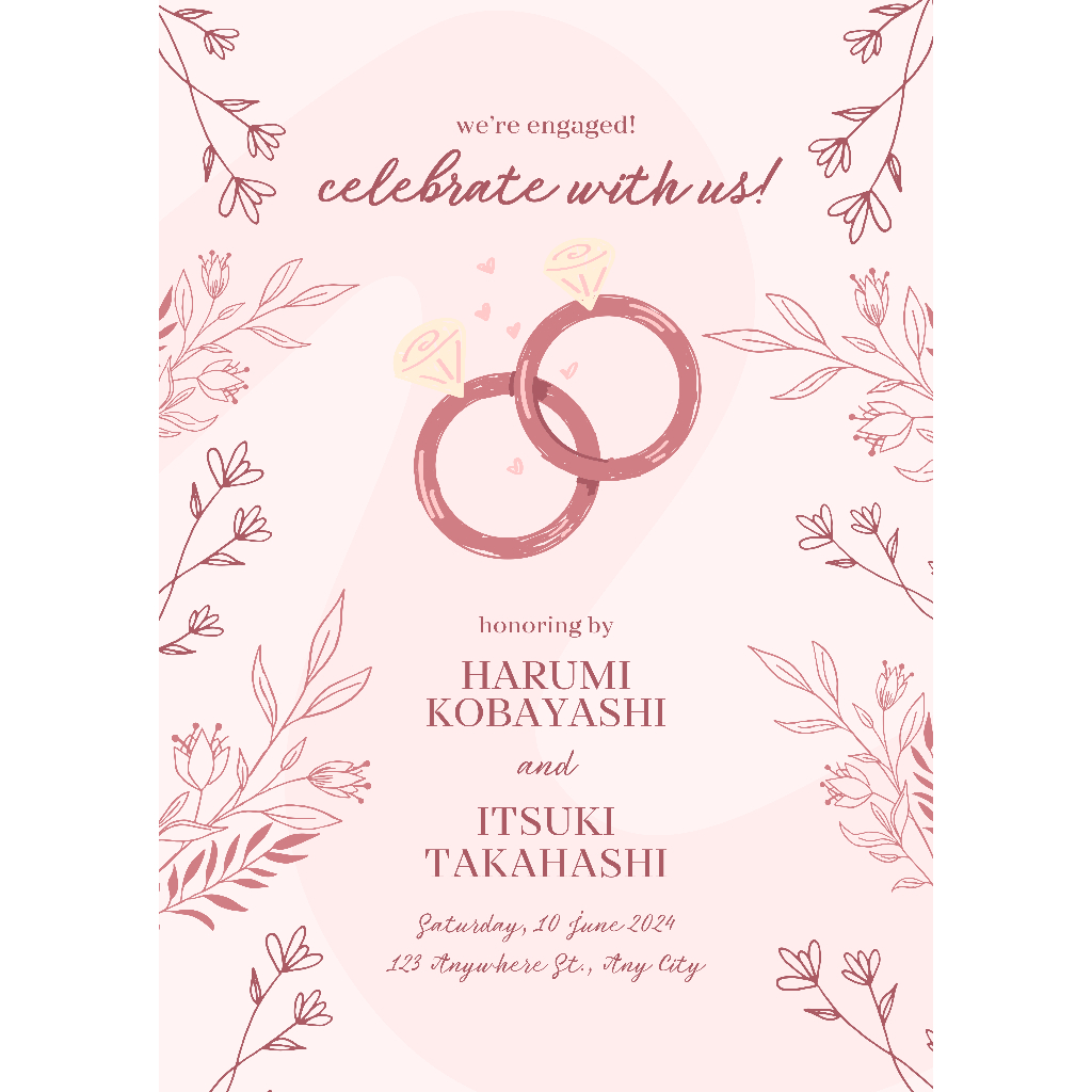Jual Undangan Digital Tunangan JPG/PNG | Elegan Kekinian Mewah Estetik ...
