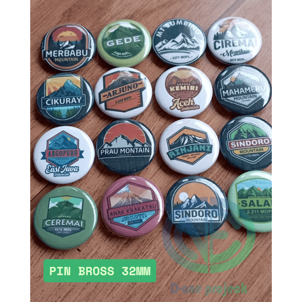 Jual Pin Bross Gunung Indonesia 32mm – Bros Koleksi Nama Gunung ...