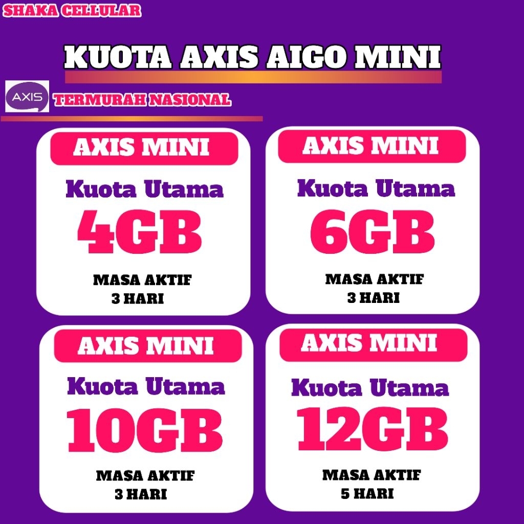 Jual Kuota Axis AIGO mini Kuota Axis AIGO BRONET | Shopee Indonesia
