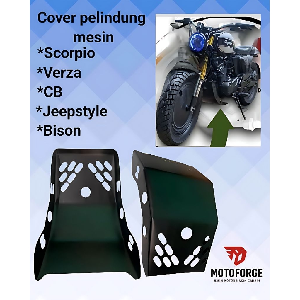 Jual COVER PELINDUNG MESIN MOTOR SCORPIO BYSON CB JAPSTYLE VERZA ...