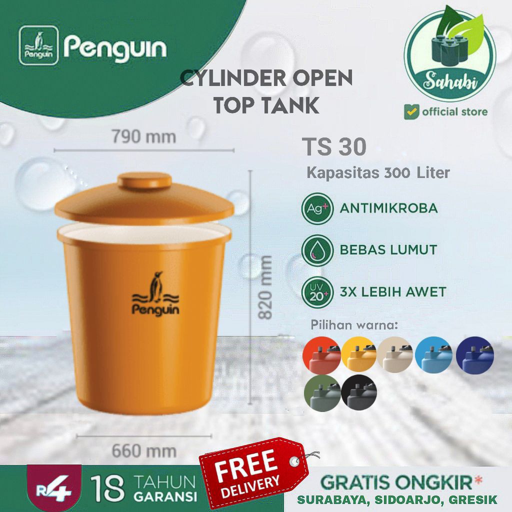 Jual Tandon Air / Tangki Air / Toren Air Penguin Cylinder Open Top Tank ...