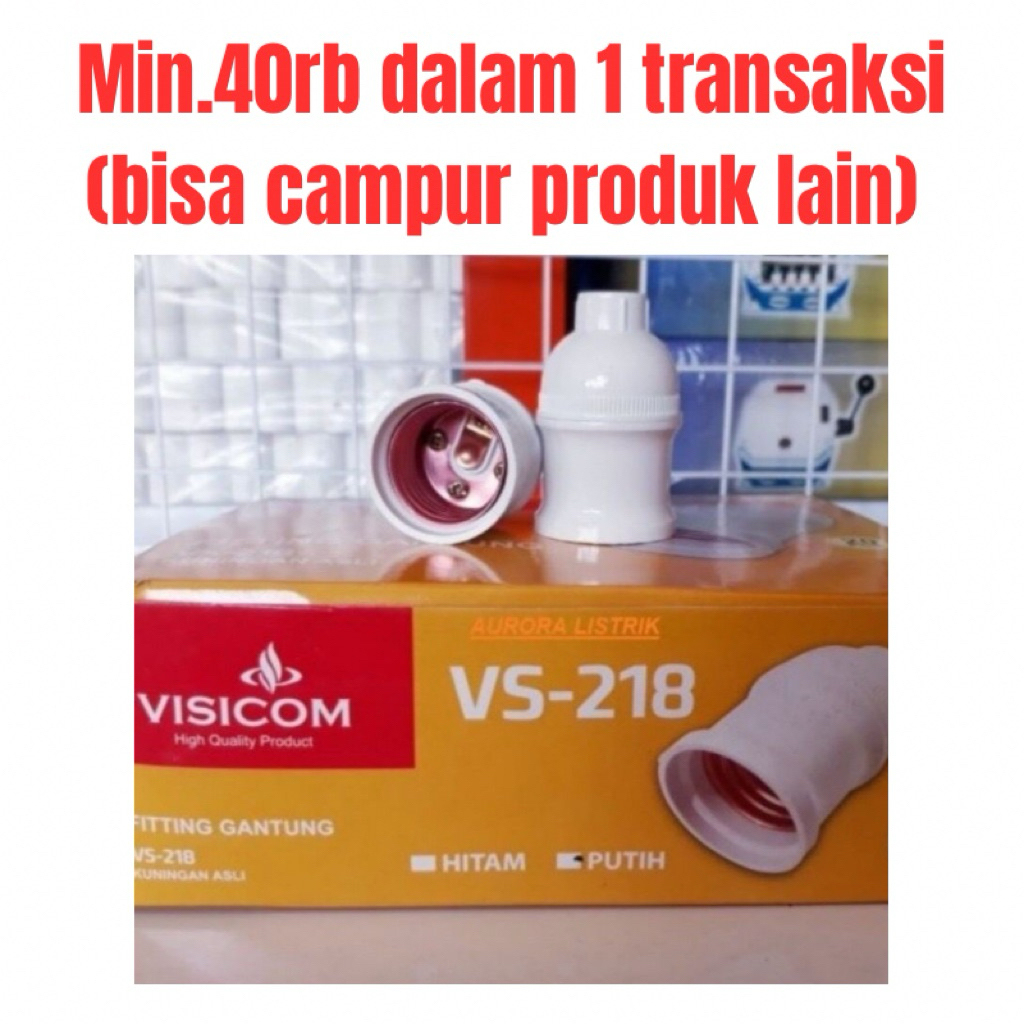 Jual Fitting Gantung Lampu Visicom V 218 SNI Original Asli Tempat Lampu Lamp Holder Putih ...