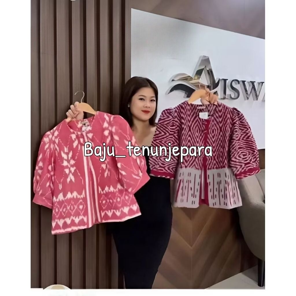 Jual Blazer tenun outer tenun blouse tenun atasan wanita baju tenun ...