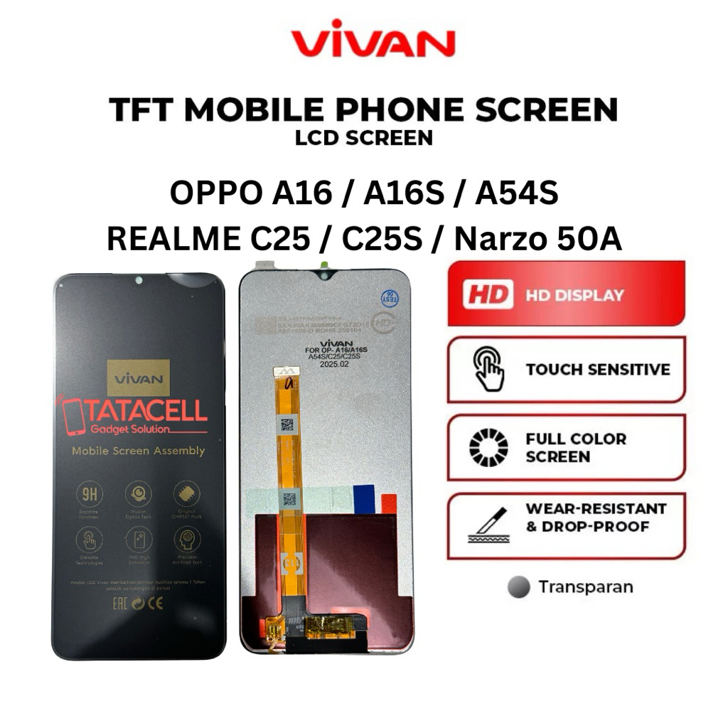 Jual VIVAN LCD Touchscreen Oppo A16 / A16S / C25 / C25S / Narzo 50A Original | Shopee Indonesia