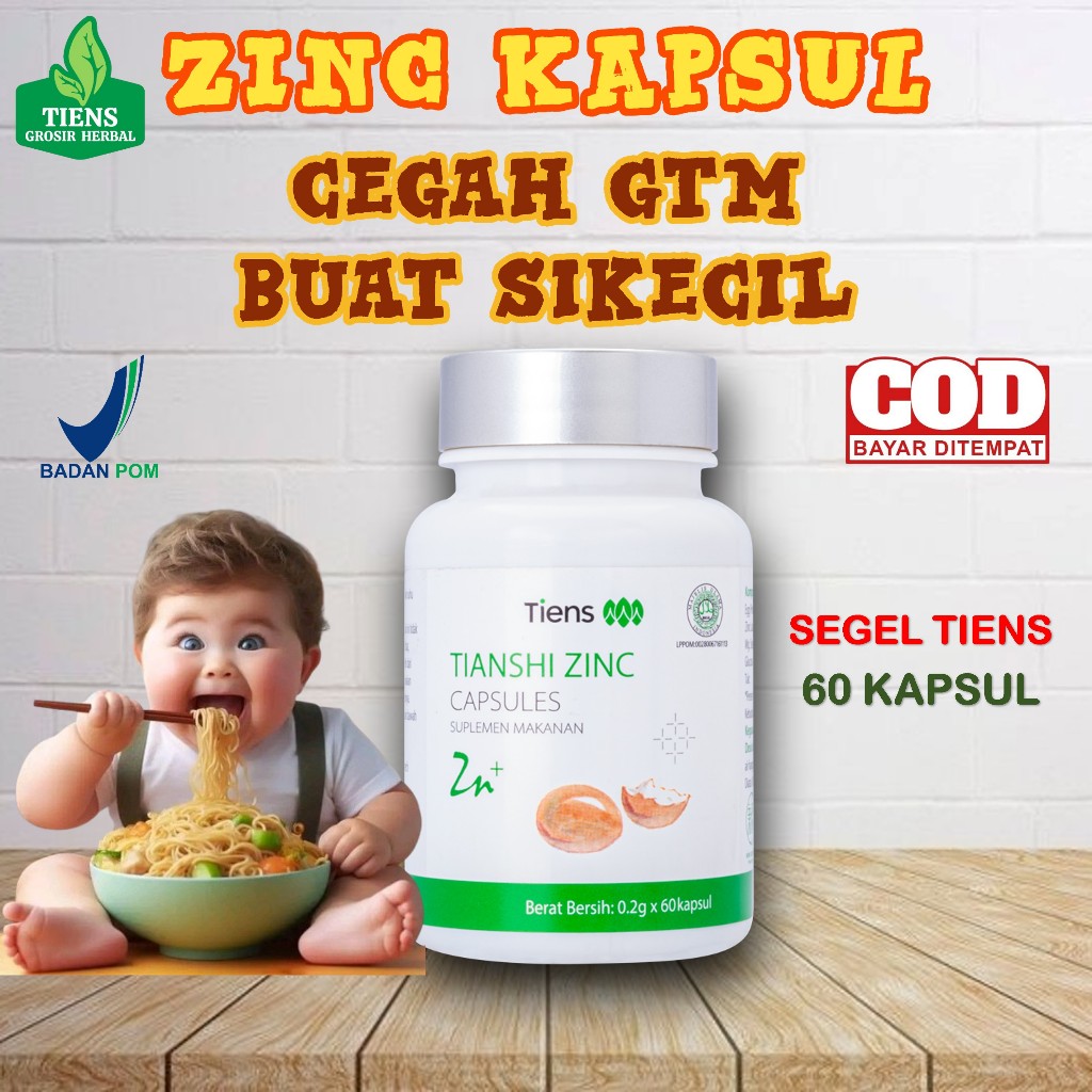 Jual Tiens Zinc 60 Kapsul Suplemen Penggemuk Badan Penambah Nafsu Makan ...