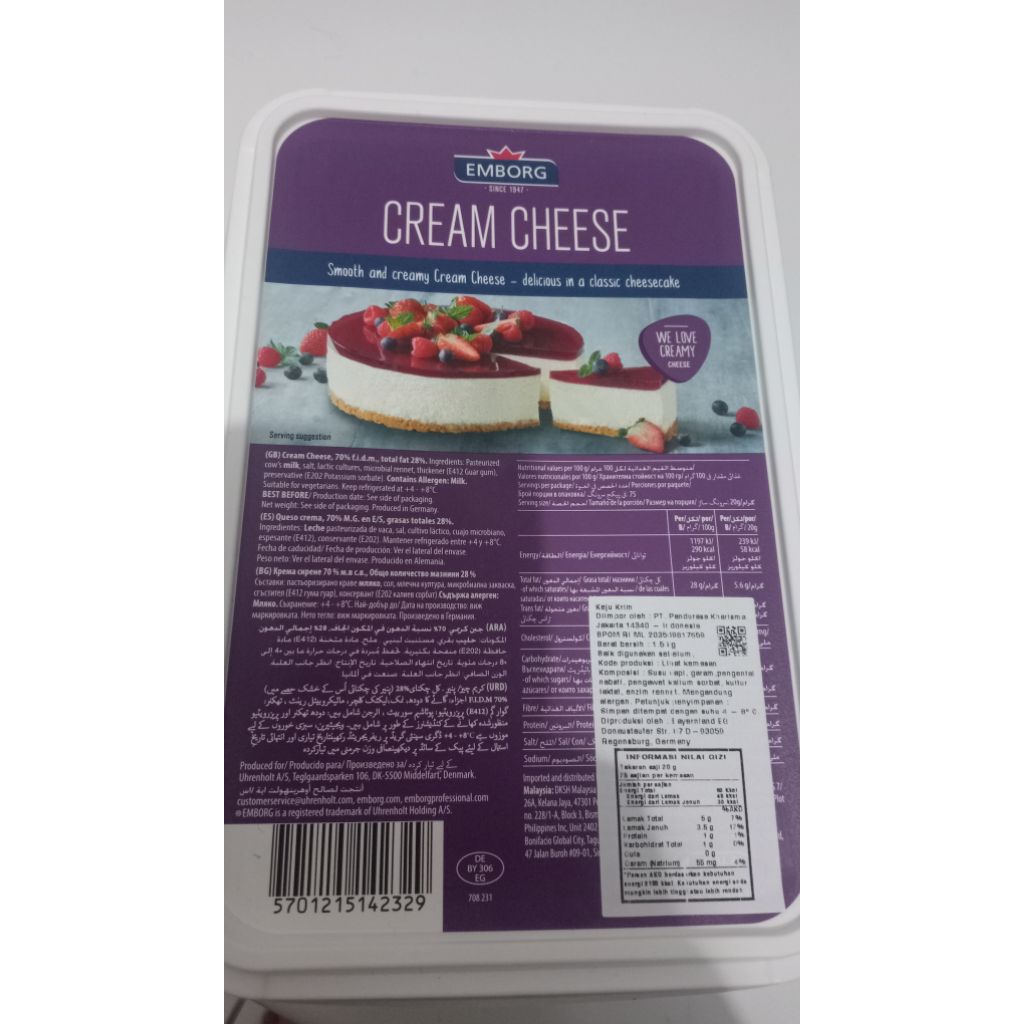Jual Cream cheese Murah original 1,5kg (merk Emborg) | Shopee Indonesia