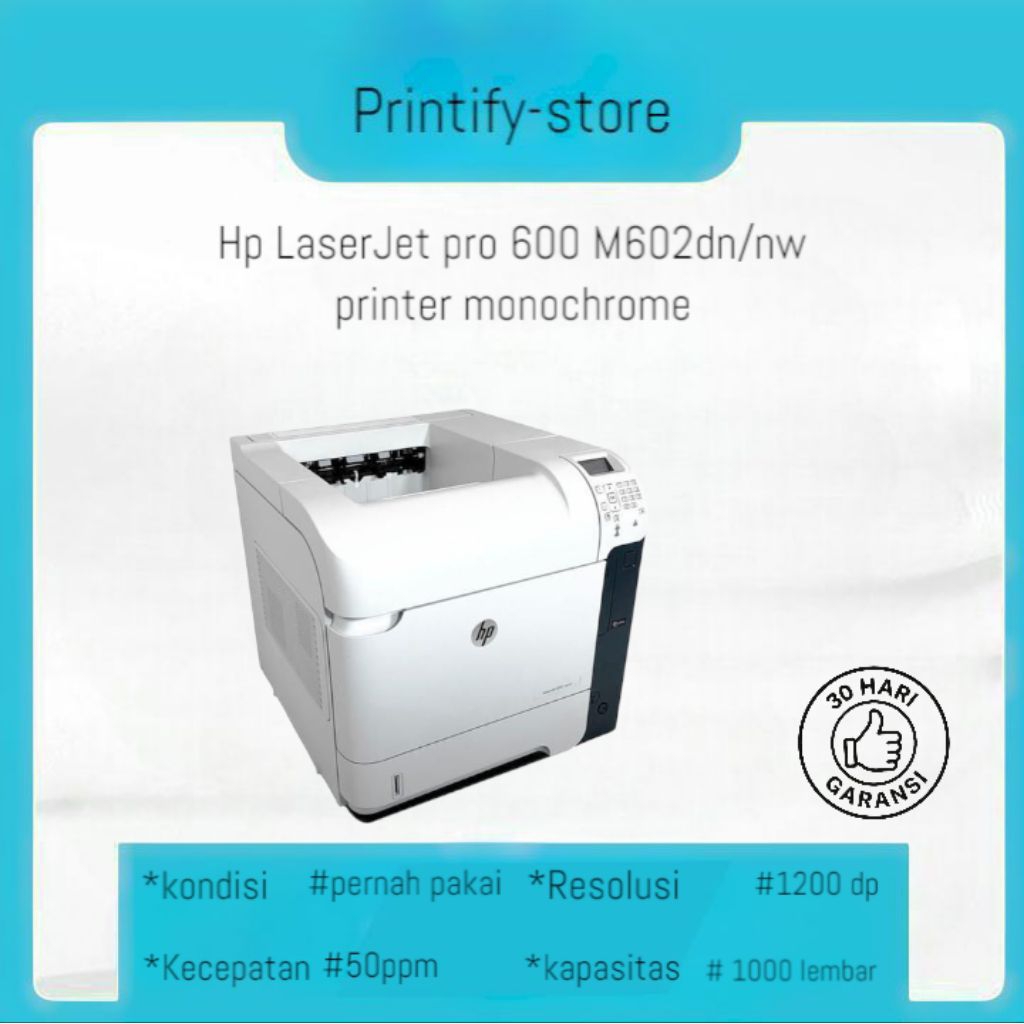 Jual Printer HP Laserjet Pro 600 M602dn/nw Printer Laser Monochrome Berkualitas dan Bergaransi ...