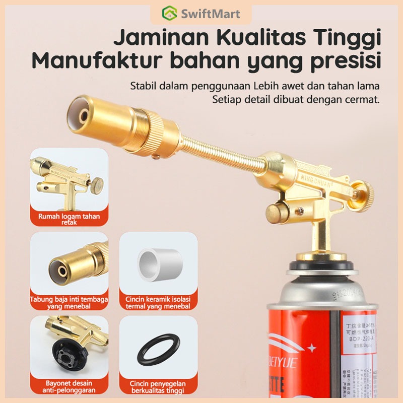 Jual 【Ready】Portable Gas Torch BBQ Blow Lamp Manual Kepala Gas Las Kaleng Flame Gun Korek Bakar ...