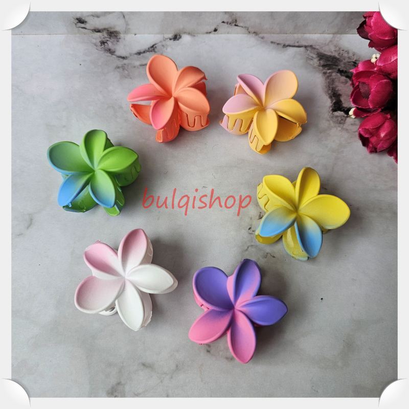 Jual Jepit Rambut Bunga Kamboja Plumeria Dove Ombre Kecil 4.5cm Jepitan ...