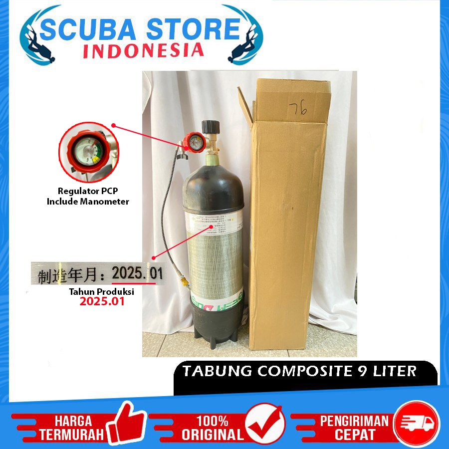 Jual Tabung Composite Carbon 9 Liter Tank PCP Breathing Aparatus SCBA ...