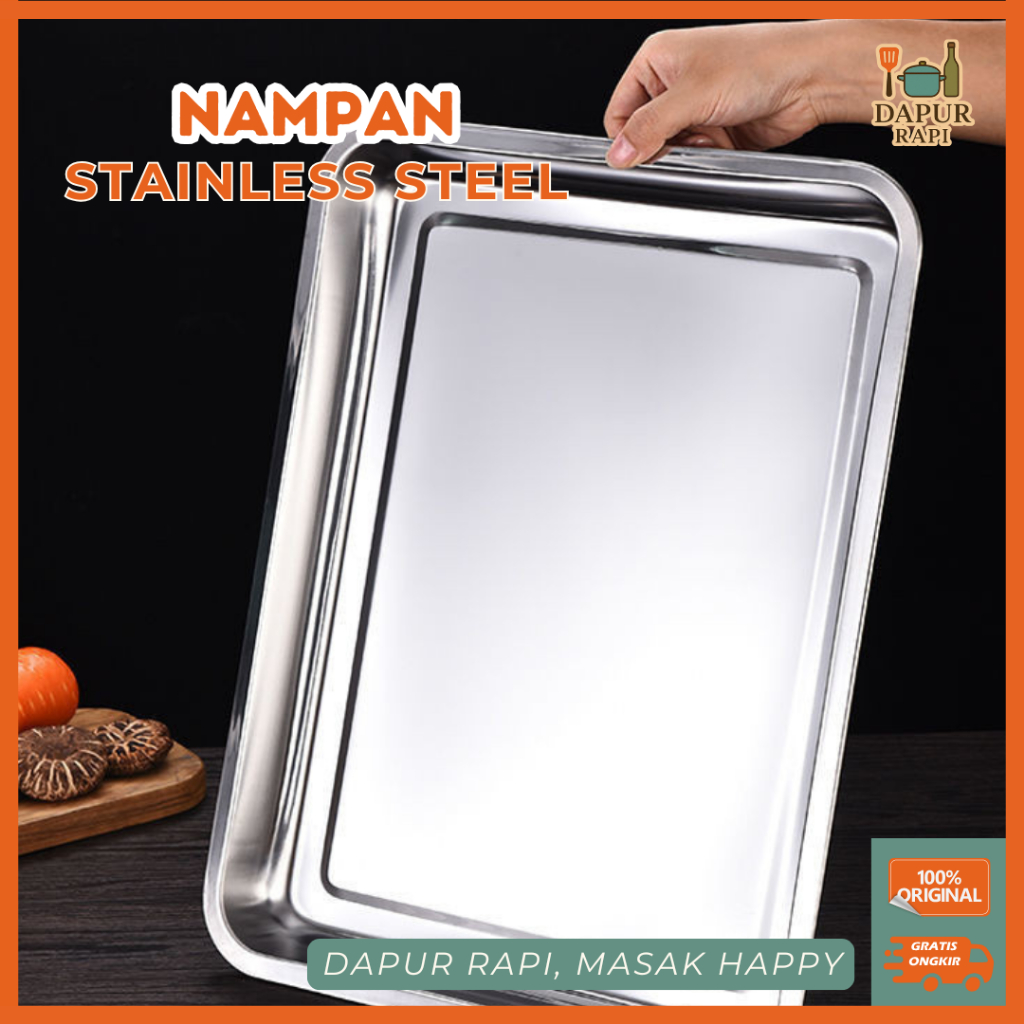 Jual Dapur Rapi - Nampan Stainless Kotak 27cm–40cm - Tray Persegi ...