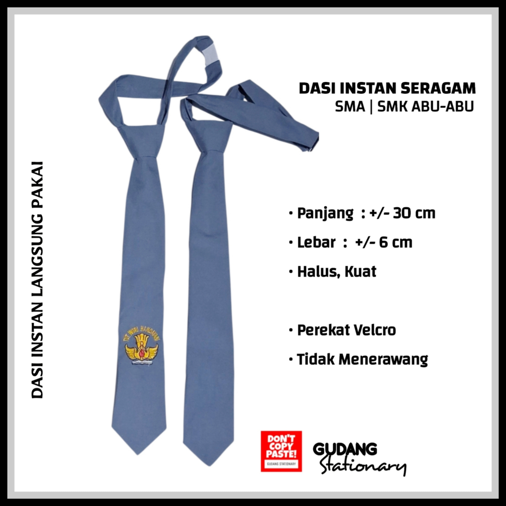 Jual Dasi Instan Seragam SMA SMK Abu-abu | Shopee Indonesia