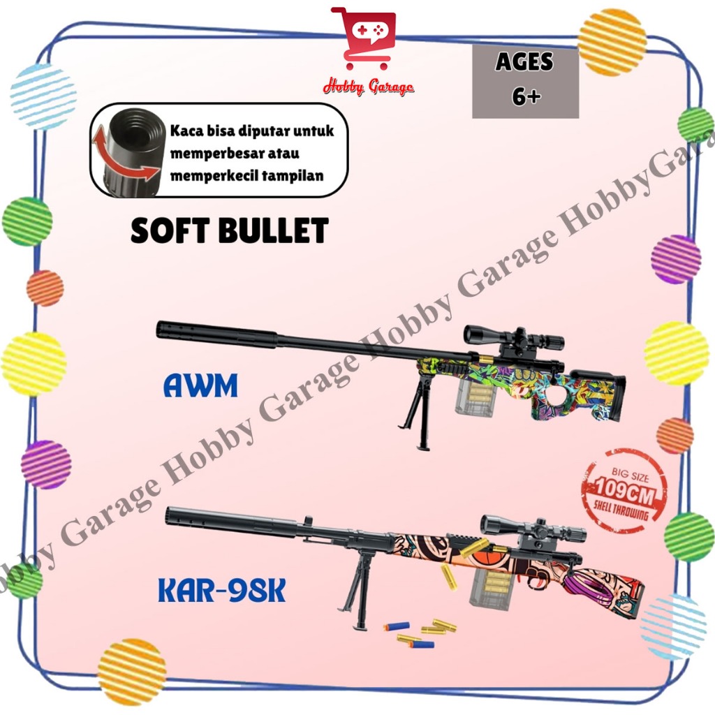 Jual Mainan Tembakan Anak AWM KAR-98 Soft Bullet AWP KAR98 Sniper Peluru Busa Gun PUBG | Shopee ...