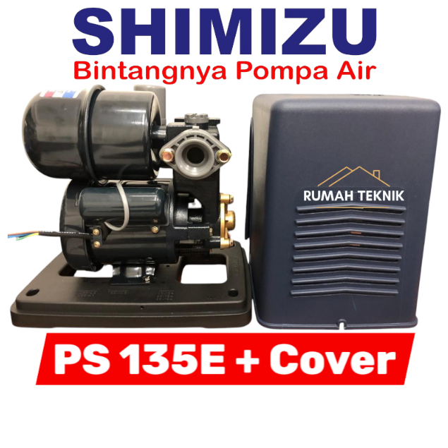 Jual Pompa air shimizu ps 135 e plus cover pompa air otomatis 125 watt ...
