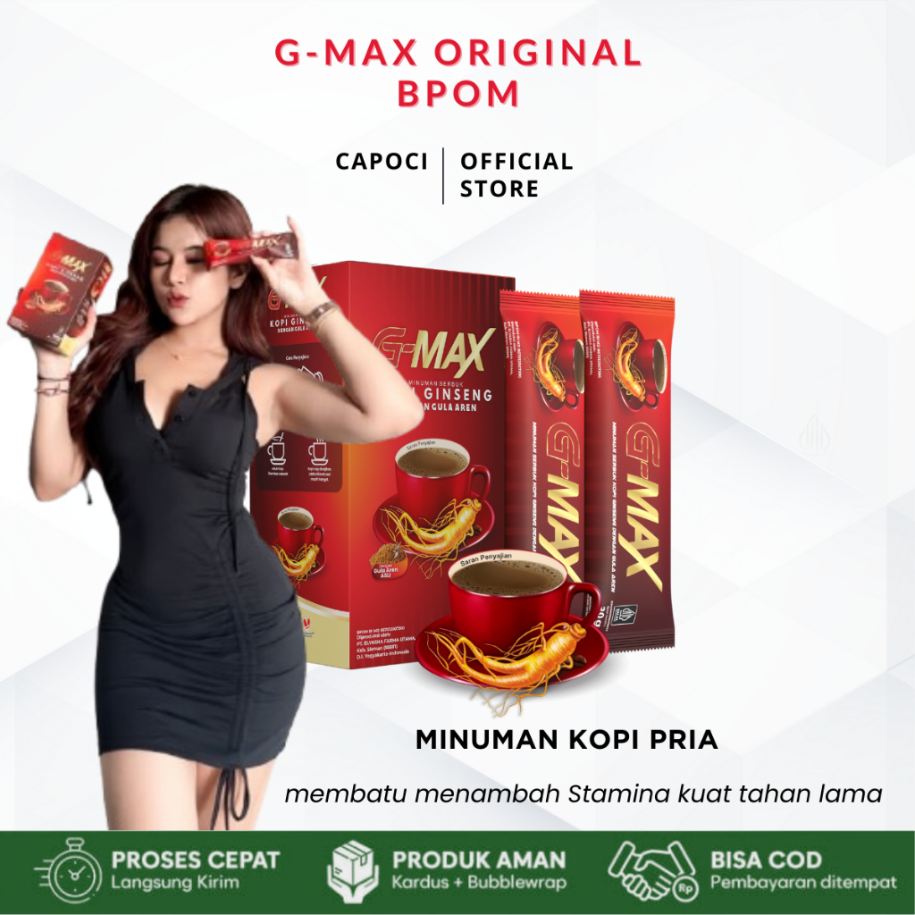 Jual KOPI STAMINA PRIA KUAT TAHAN LAMA ORIGINAL GMAX MINUMAN EXTRA GINGSENG ASLI BPOM | Shopee ...