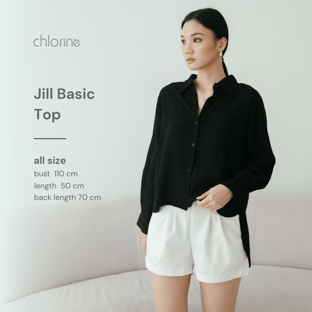 Jual Chlorine Clothe | Jill Basic Top | Kemeja Wanita | Basic Tshirt Office Attire | Shopee ...