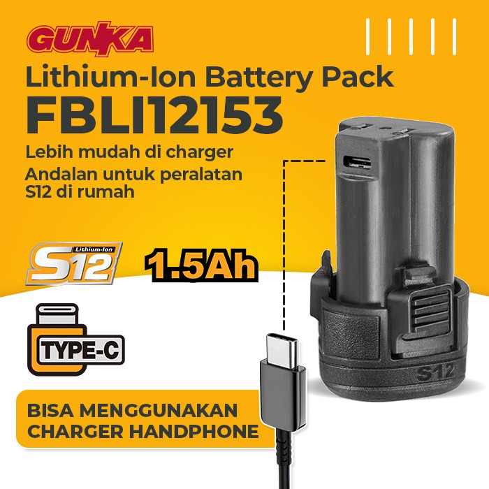 Jual Baterai S12 (1.5Ah) Power Tools INGCO FBLI12153 - Li-Ion 12V ...
