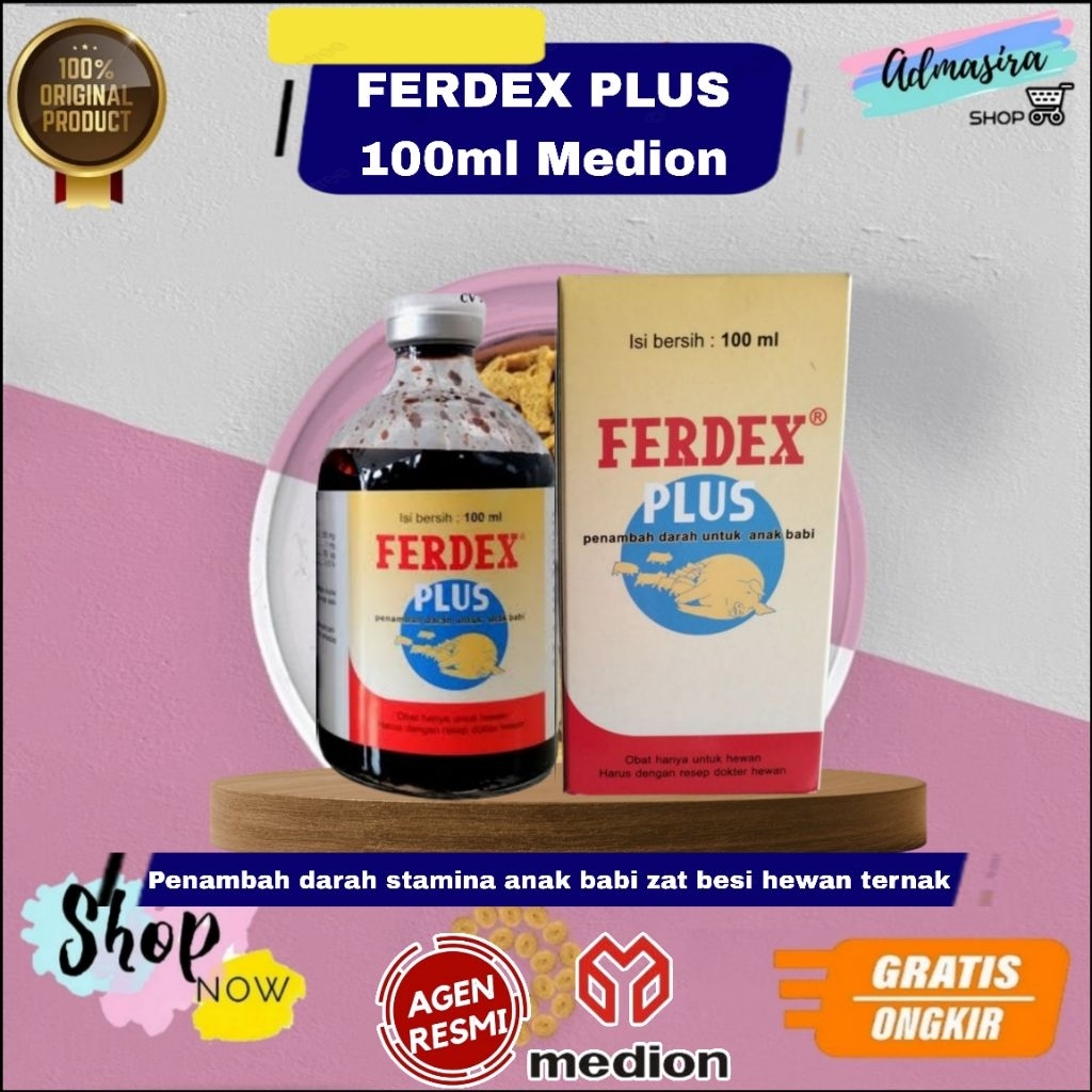 Jual FERDEX PLUS 100ml Obat Penambah Darah Anak Babi Zat Besi Hewan ...