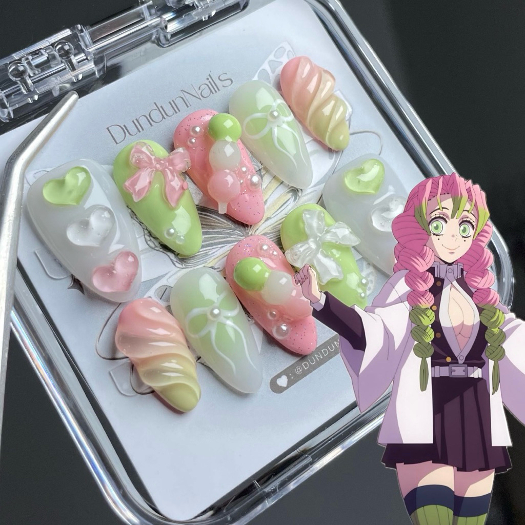 Jual [ BACA SLIDE FOTO! ] S15 Mitsuri Kanroji nails | *FREE BOX Anime ...