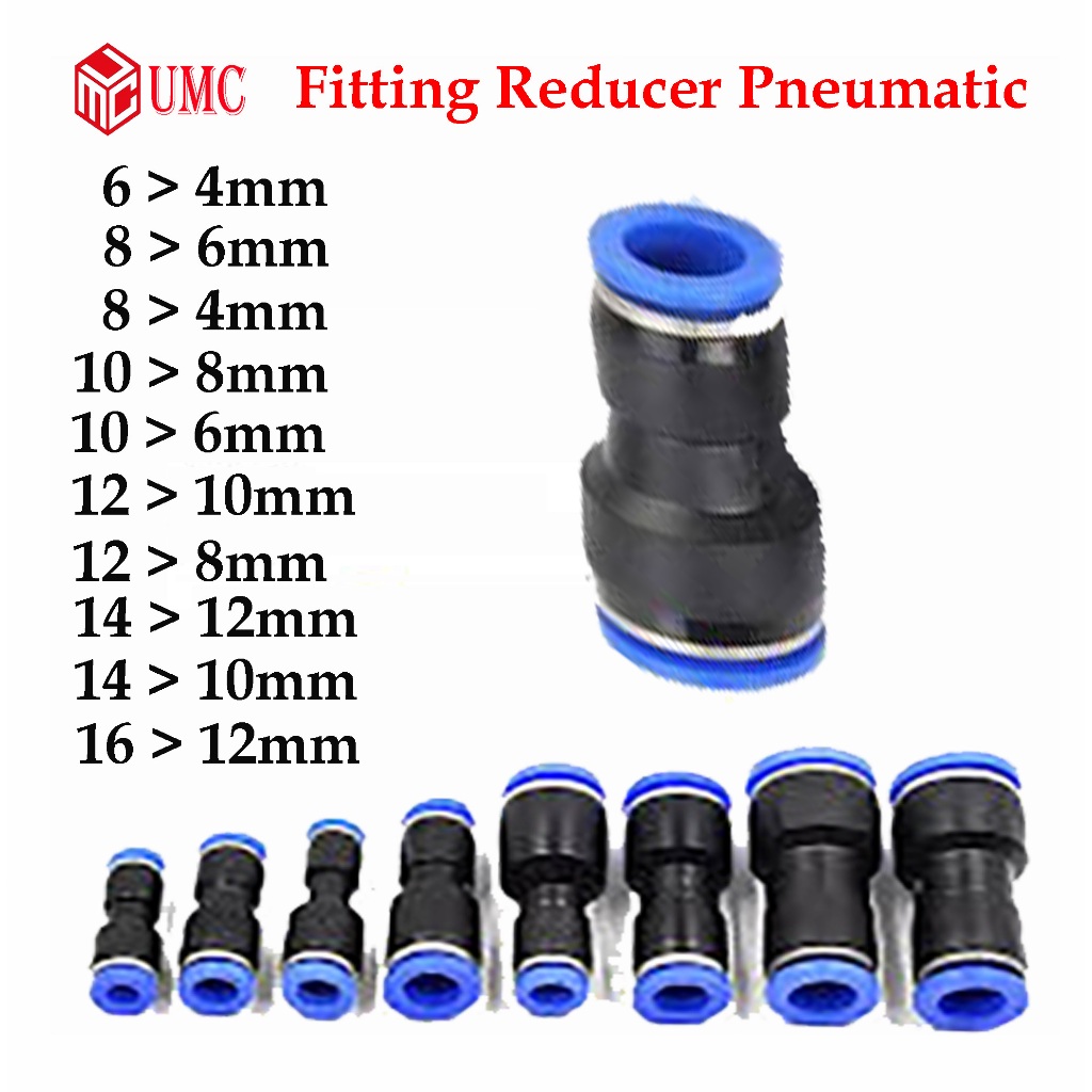 Jual Fitting Reducer Lurus Pneumatic PG Slip Lock SELANG MPG 4mm 6mm 8mm 10mm 12mm 14mm 16mm ...