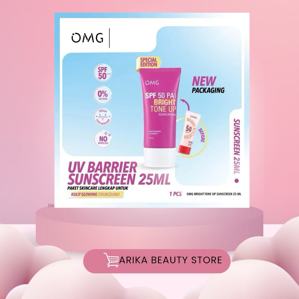 Jual OMG OH MY GLOW UV barrier sunscreen SPF 50PA++++25ML | Shopee ...