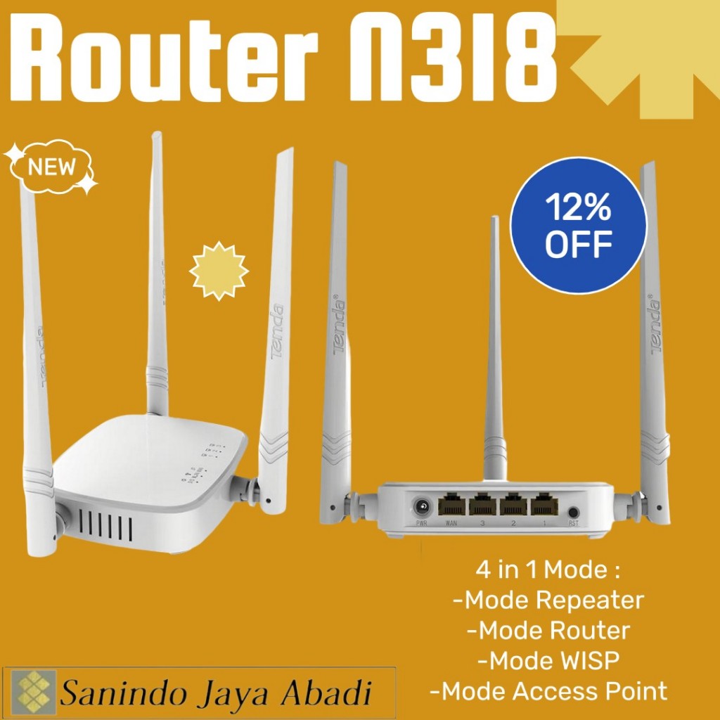 Jual Wireless Router N318 300Mpbs 3 Antena | Shopee Indonesia