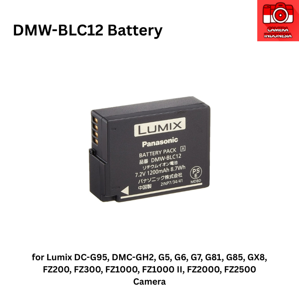 Jual Baterai DMW-BLC12 Kamera Lumix DC-G95, DMC-GH2, G5, G6, G7, G81 ...