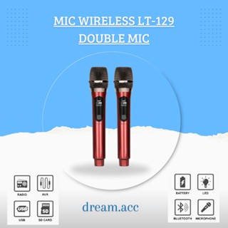 Jual DREAM ACC - LT-129 MIC WIRELESS MICROPHONE DOUBLE MIC | Shopee ...