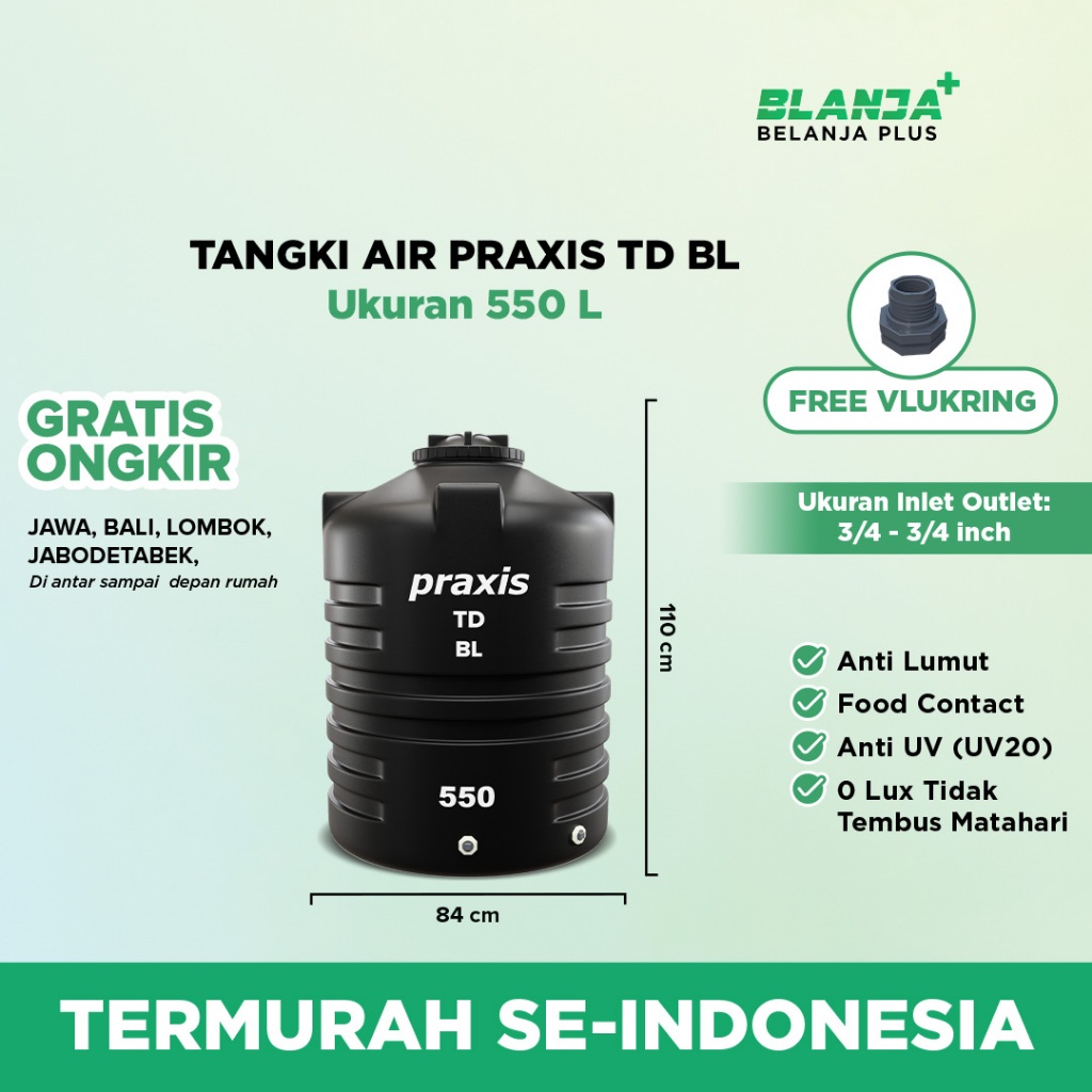 Jual PROMO Tandon Air Murah Praxis 550 Liter Tangki Toren Air Anti ...