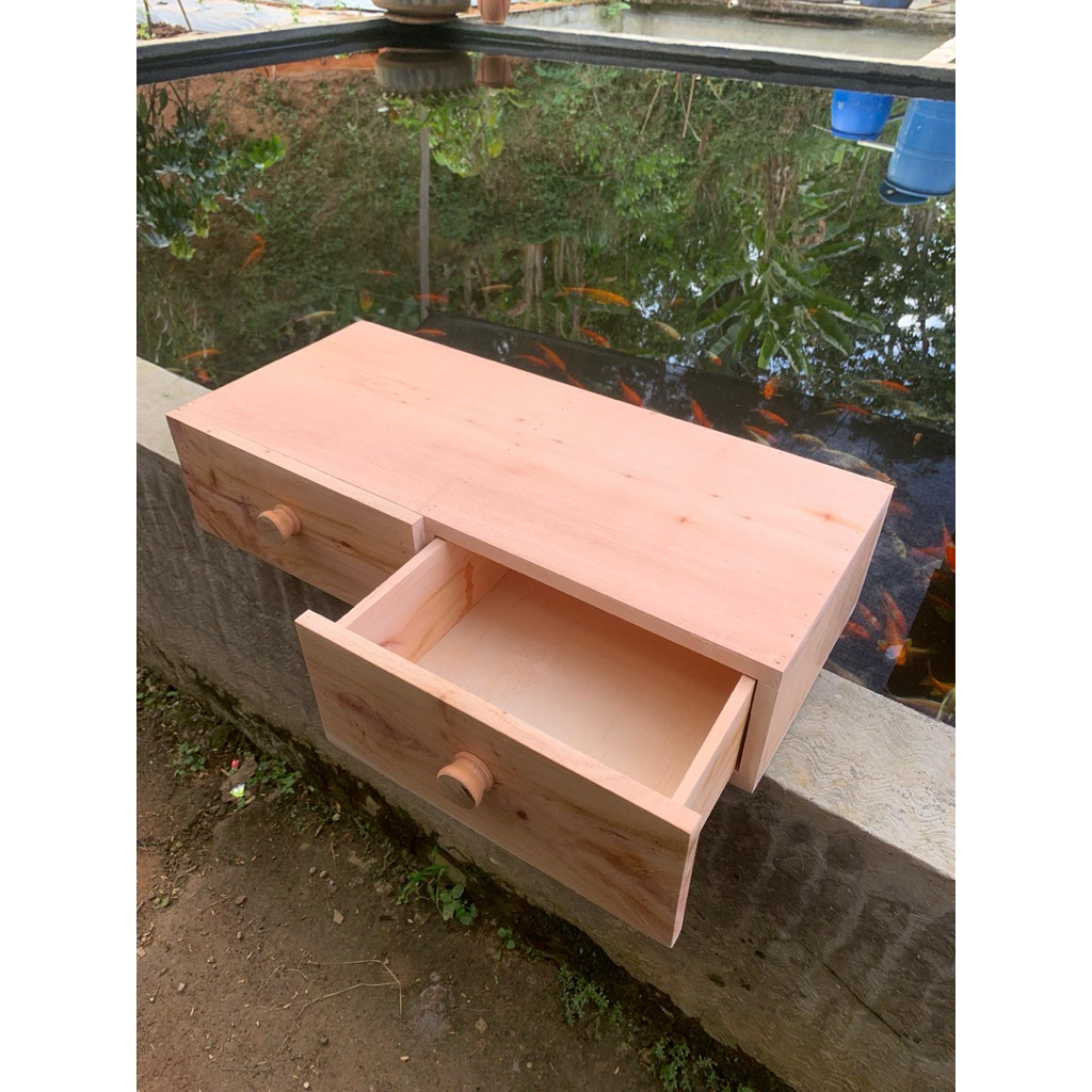 Jual RAK 2 LACI BERBAHAN KAYU MAHONI Panjang 60cm lebar 30cm tinggi ...