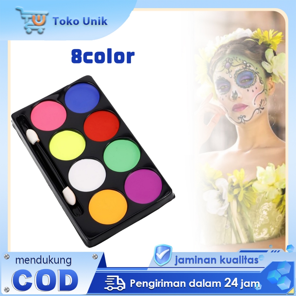 Jual Cat Wajah 8 Warna Face Body Painting Cat Muka Non Toxic Face ...