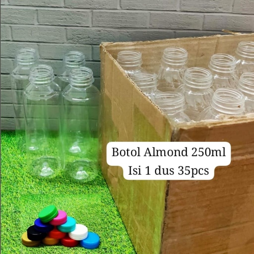 Jual Botol Almond 250 ml Free Kemasan kardus isi 35pcs | Shopee Indonesia