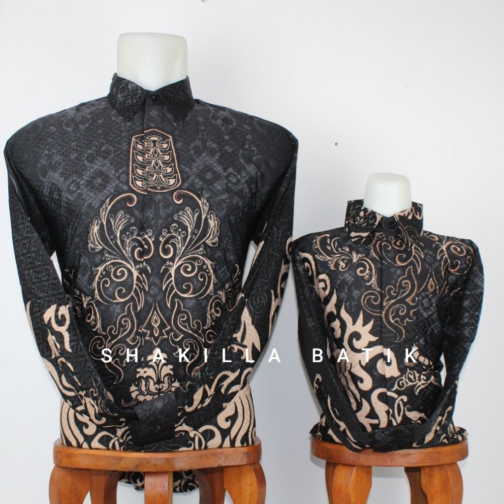 Jual Batik Doby Premium Couple Ayah Dan Anak Lengan Panjang Warna Dasar ...
