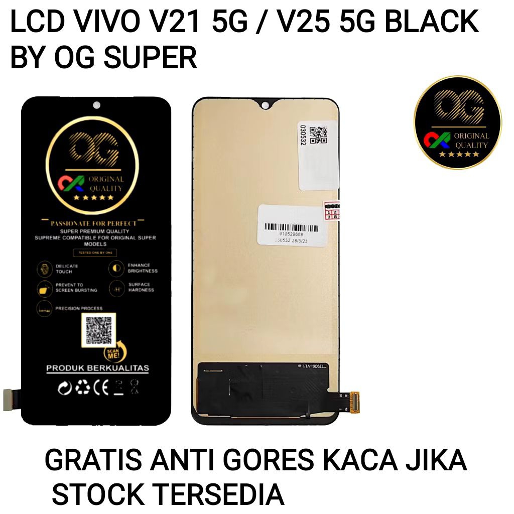 Jual LCD VIVO V21 5G/V25 5G/V21E 5G/V25E/T1 PRO 5G ORIGINAL BLACK BY OG ...