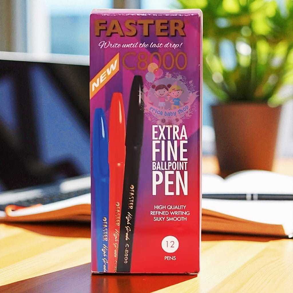 Jual Faster Pulpen/Pen/Pena isi 12 Pcs (100% ORIGINAL) | Shopee Indonesia