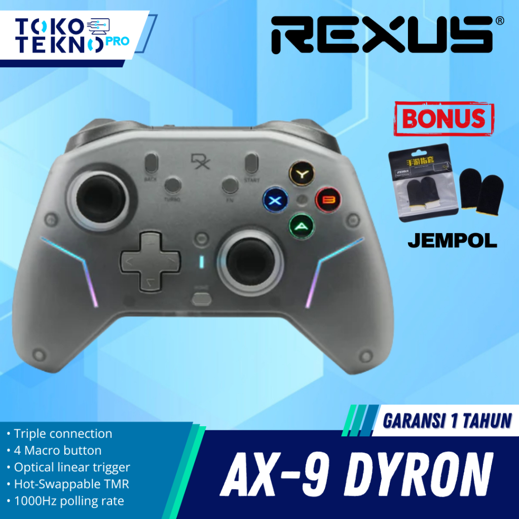 Jual Rexus Daxa Dyron AX9 / AX-9 Gamepad Wireless Gaming Controller Hot ...