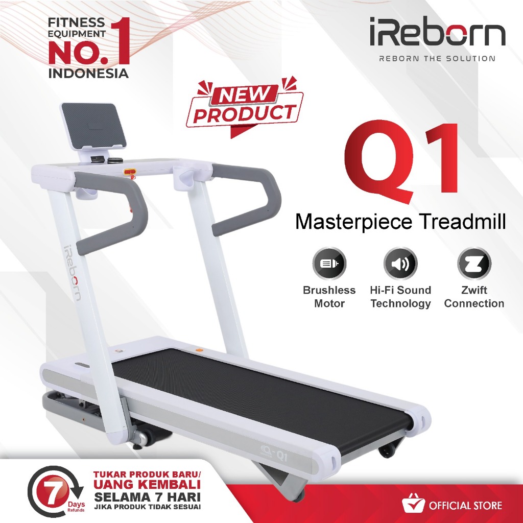 Jual iReborn - Treadmill Elektrik Alat Fitness QUANTUM Q1 SMART ...