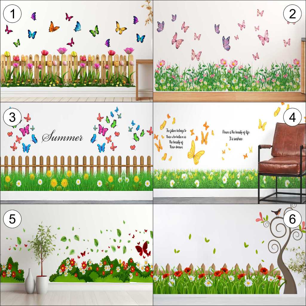 Jual SMST Wall Sticker Motif Floral Garden Stiker Dinding Wallsticker ...